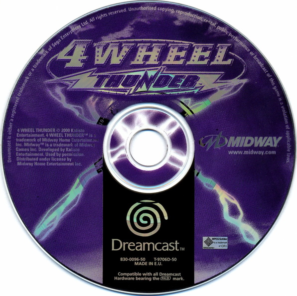 4-Wheel-Thunder-PAL-DC-cd | Arcade Artwork