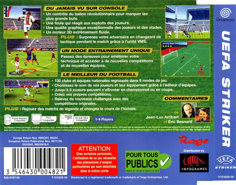 UEFA-Striker--Fr--PAL-DC-back | Arcade Artwork