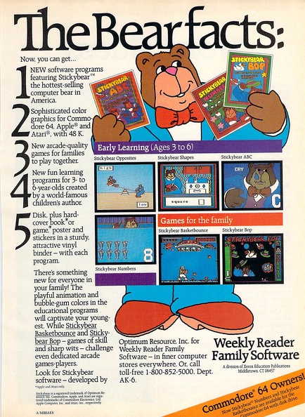 Stickybear-Shapes--USA-Advert-Weekly Reader114287 | Arcade Artwork