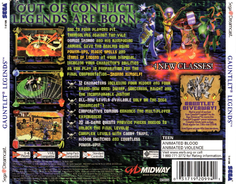 Gauntlet-Legends--NTSC----Back | Arcade Artwork