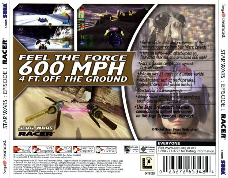 Star-Wars-Episode-1-Racer--NTSC----Back - Star-Wars-Episode-1-Racer ...