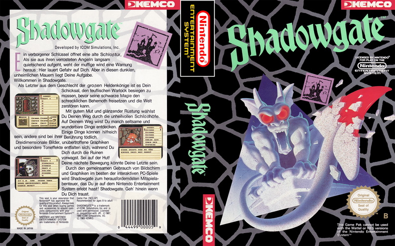 nes shadowgate de | Arcade Artwork