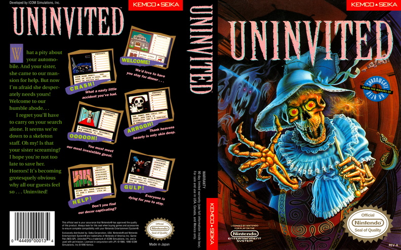 nes uninvited | Arcade Artwork