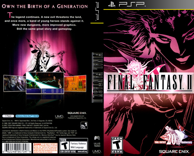 psp finalfantasyii 2 | Arcade Artwork